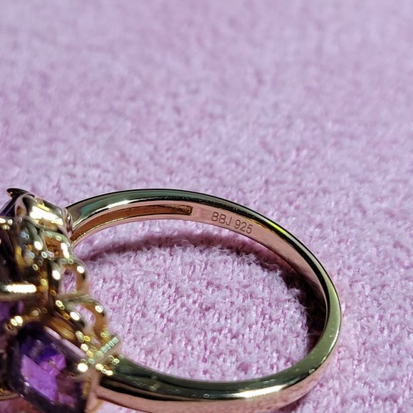 JTV | Jewelry | Jtvametrine Amethyst And White Zircon 8k Yellow Gold ...